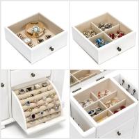 China Custom Logo Rustic Weathered White Jewelry Packaging 4 Layer Wooden Jewelry Boxes for sale