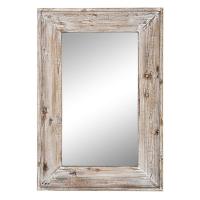 China Rustic Farmhouse Living Room Decor Wooden Wall Hanging Mirror in Plain Colo for sale