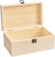 China 10.6 x 8 x 5.7 Inch Wooden Storage Box with Hinged Lid Customized Logo Acceptable for sale