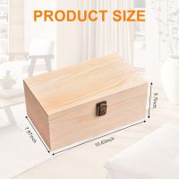 China 10.6 x 8 x 5.7 Inch Wooden Storage Box with Hinged Lid Customized Logo Acceptable for sale