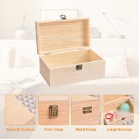China 10.6 x 8 x 5.7 Inch Wooden Storage Box with Hinged Lid Customized Logo Acceptable for sale