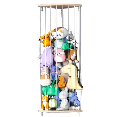 China Living Room Custom Size Zoo Pattern Stuffed Animal Storage Shelf with Wood Organizer Cage for sale