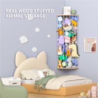 China Living Room Custom Size Zoo Pattern Stuffed Animal Storage Shelf with Wood Organizer Cage for sale