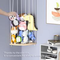 China Living Room Custom Size Zoo Pattern Stuffed Animal Storage Shelf with Wood Organizer Cage for sale