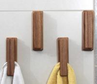 China Wooden Towel Holder Classification Non-folding Rack Walnut Wood Hooks as your request for sale