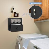 China Industrial Home Organizer Customized OEM Solid Wood Dryer Sheet Holder Laundry Pods Container Storage Box for sale