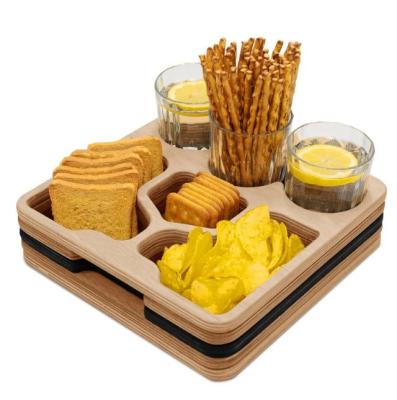 China Multi-Functional Serving Tray for Snacks and Drinks Space-Saving Couch Bar Snack Box for sale