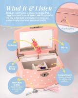 China Handmade Swan Lake Wind-Up Music Box for Girls and Teens Rectangle Jewelry Organizer for sale