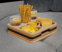 China Multi-Functional Serving Tray for Snacks and Drinks Space-Saving Couch Bar Snack Box for sale