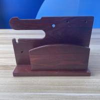 China Laser Engraved Wooden Lazy Holder Custom Cell Phone Stand with Phonestand and Pen Slot for sale