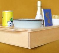 China Non-folding Rack Wooden Couch bar Snack tray Space-saving Storage for Small Spaces for sale