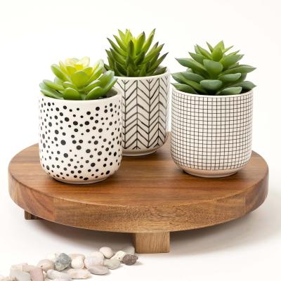 China Acacia Wood Riser Round Pedestal Riser Board Wood Pedestal Stand for Kitchen Display for sale