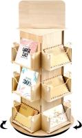 China Living Room Furniture 3 Tier 4 Sided Wooden Rotating Display Stand with 360 Rotation for sale