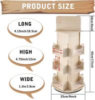 China Living Room Furniture 3 Tier 4 Sided Wooden Rotating Display Stand with 360 Rotation for sale