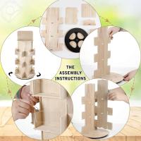 China Living Room Furniture 3 Tier 4 Sided Wooden Rotating Display Stand with 360 Rotation for sale
