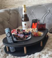 China 202406 Black Couch Bar with 4 Glass Bowls High Quantity and Stocked Snack Board for sale