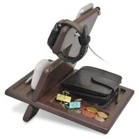China Multi-functional Wooden Desktop Cell Phone Holder Stand with Customized Logo Printing for sale