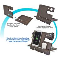 China Multi-functional Wooden Desktop Cell Phone Holder Stand with Customized Logo Printing for sale