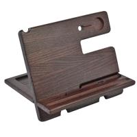 China Multi-functional Wooden Desktop Cell Phone Holder Stand with Customized Logo Printing for sale