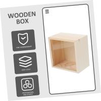 China Wooden Box Desktop Accessories Case Decorative Wood Treasure Clear Lid Small Display for sale