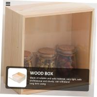China Wooden Box Desktop Accessories Case Decorative Wood Treasure Clear Lid Small Display for sale