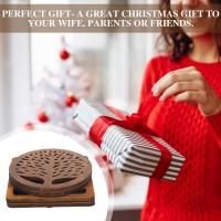 China Square Round Tree Trivets Holder Luxury Design Style Wooden Heat Resistant Pads for sale