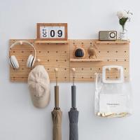China Living Room Furniture Storage Wooden Display Panel Kits 2 Pieces Pegboard Display Stand for sale