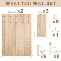 China Living Room Furniture Storage Wooden Display Panel Kits 2 Pieces Pegboard Display Stand for sale