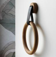 China Eco Friendly Wood Towel Holder Ring for Bathroom Decor Single Tier Storage Holders Racks for sale