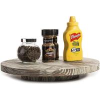 China Wood Lazy Susan Turntable for Kitchen Latest Farmhouse Design Style Printed and Burned for sale