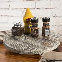 China Wood Lazy Susan Turntable for Kitchen Latest Farmhouse Design Style Printed and Burned for sale