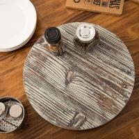 China Wood Lazy Susan Turntable for Kitchen Latest Farmhouse Design Style Printed and Burned for sale