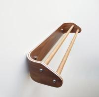 China Custom Wooden Double Towel Bar Modern Bath Towel Rack with Wall Mounted Wooden Shelf for sale