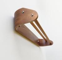 China Custom Wooden Double Towel Bar Modern Bath Towel Rack with Wall Mounted Wooden Shelf for sale