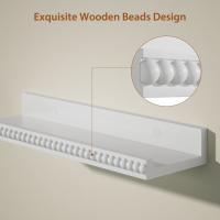 China Wooden Beads and Lip Design Floating Shelves Set of 2 Modern White for Multifunction for sale