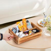 China 6 Compartment TIMBER Wood Tea Bag Chest for Gift Package and Sugar Packet Organizer for sale