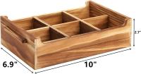 China 6 Compartment TIMBER Wood Tea Bag Chest for Gift Package and Sugar Packet Organizer for sale