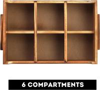 China 6 Compartment TIMBER Wood Tea Bag Chest for Gift Package and Sugar Packet Organizer for sale