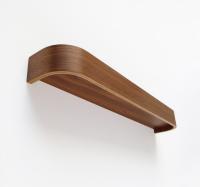 China Modern Rounded Edge Wood Shelves OEM Curved Walnut Floating Ledge Shelf for Home for sale