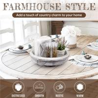 China Customizable 13 Inch Wooden Round Tray with Distressed Finish and Lazy Susan Turntable for sale