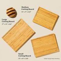 China Set of 3 Wooden Bamboo Cutting Board Set with Holder Enhance Your Cooking Experience for sale