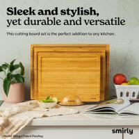 China Set of 3 Wooden Bamboo Cutting Board Set with Holder Enhance Your Cooking Experience for sale