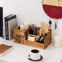 China Handmade Tabletop Organizer for Wooden Desktop Candy Paper Cup Holder Office Supplies for sale