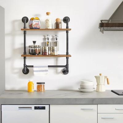 China Home Appliance Wall Display Bookshelf Industrial Pipe Shelf for Kitchen Office Storage for sale