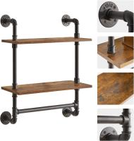 China Home Appliance Wall Display Bookshelf Industrial Pipe Shelf for Kitchen Office Storage for sale