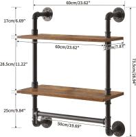 China Home Appliance Wall Display Bookshelf Industrial Pipe Shelf for Kitchen Office Storage for sale