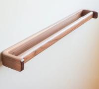 China Bathroom Towel Rack Handmade Wooden Towel Bar Large Walnut Towel Rail Non-folding Rack for sale