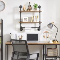 China Home Appliance Wall Display Bookshelf Industrial Pipe Shelf for Kitchen Office Storage for sale
