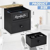 China MDF Wood Customized Solid Wood Dryer Sheet Holder Laundry Pods Container Storage Box for sale