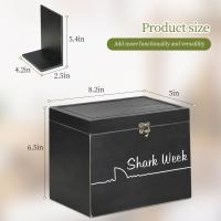 China Shark Week Tampon Storage Box with Tray Lid Wood Carved Feminine Product Organizer for sale